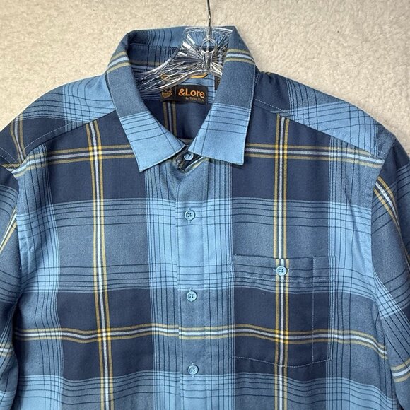 &Lore | Shirts | Mens Lore By Tahoe River Long Sleeve Blue Pliad Button ...